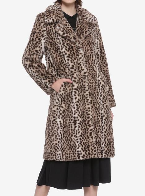 Leopard Faux Fur Girls Long Coat | Hot Topic
