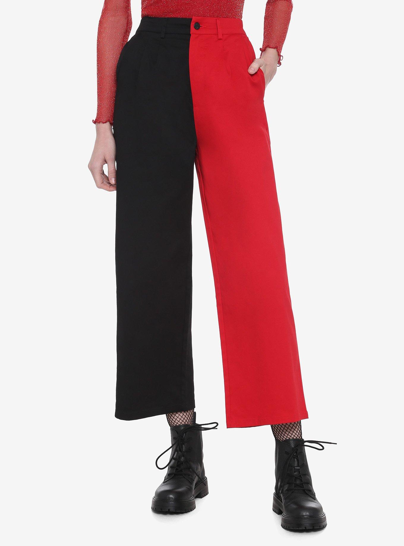 Black Friday Black & Red Split Flared Pants | Hot Topic
