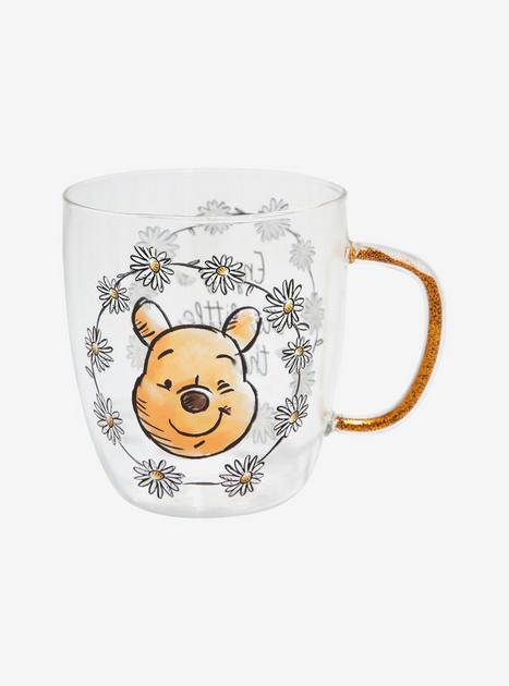 Disney Winnie the Pooh Glitter Handle Glass Mug - BoxLunch Exclusive ...