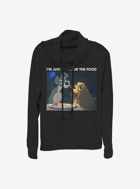 Disney Lady And The Tramp Meme Cowl Neck Long-Sleeve Womens Top - BLACK ...