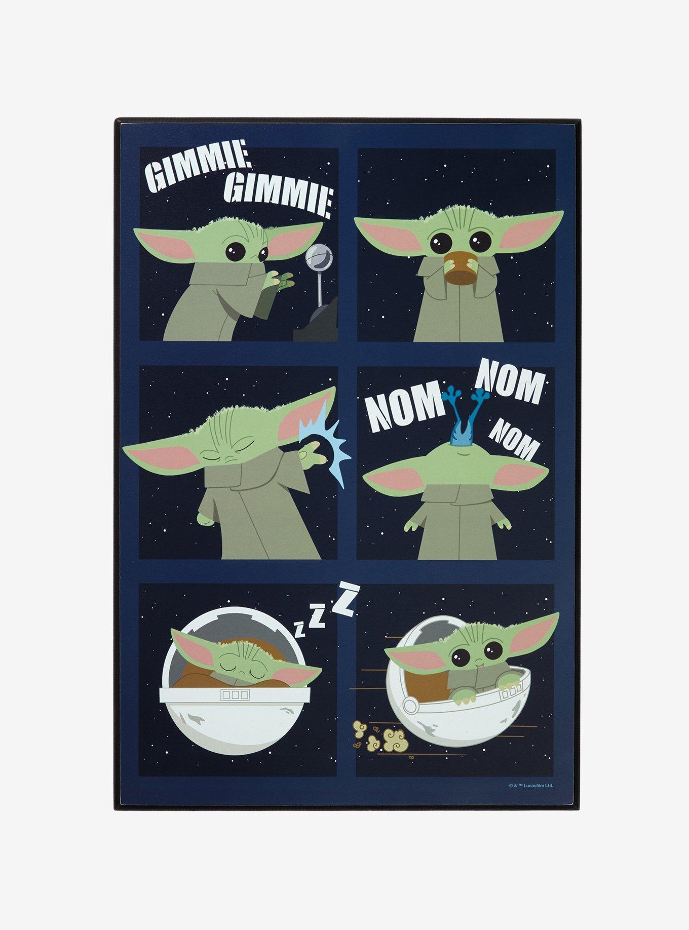 Star Wars The Mandalorian The Child Chibi Grid Wood Wall Art | Hot Topic