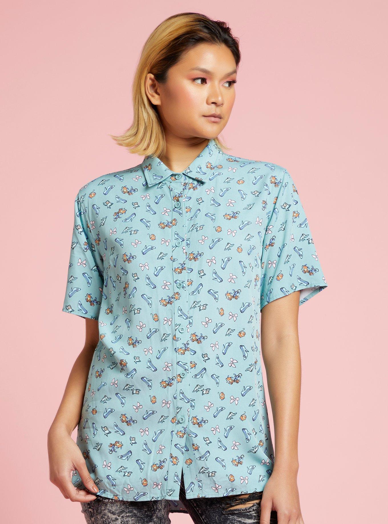 Her Universe Disney Cinderella Icon Girls Woven Button-Up | Hot Topic