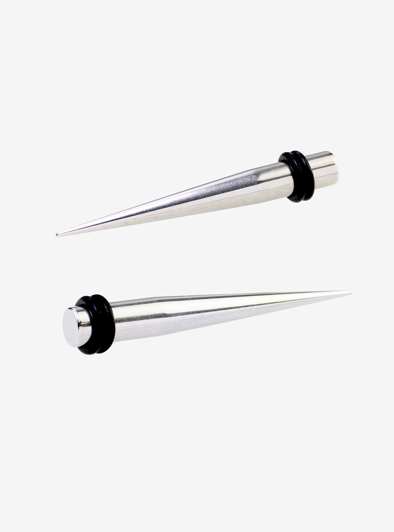 Stainless Steel Silver Taper 2 Pack | Hot Topic