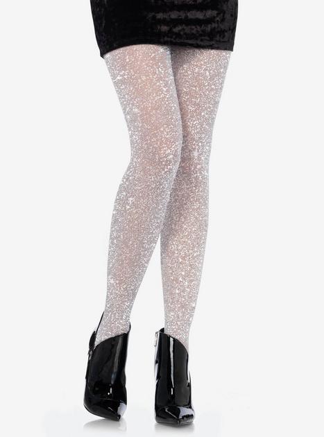 Shimmer Tights Silver | Hot Topic