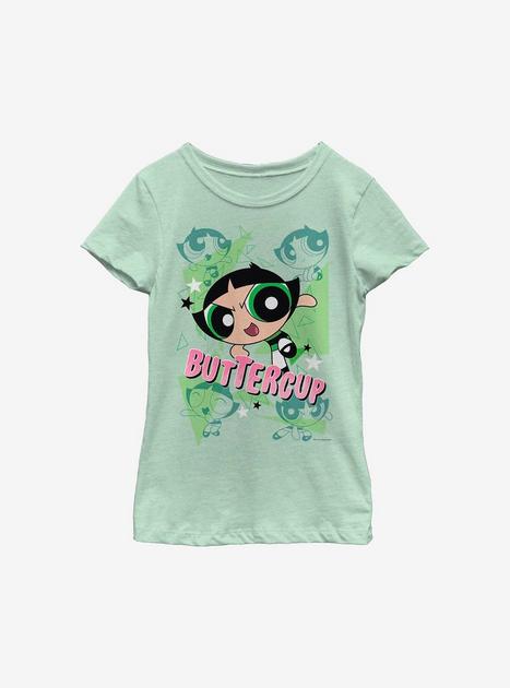 The Powerpuff Girls Buttercup Moves Youth Girls T-Shirt - GREEN | BoxLunch