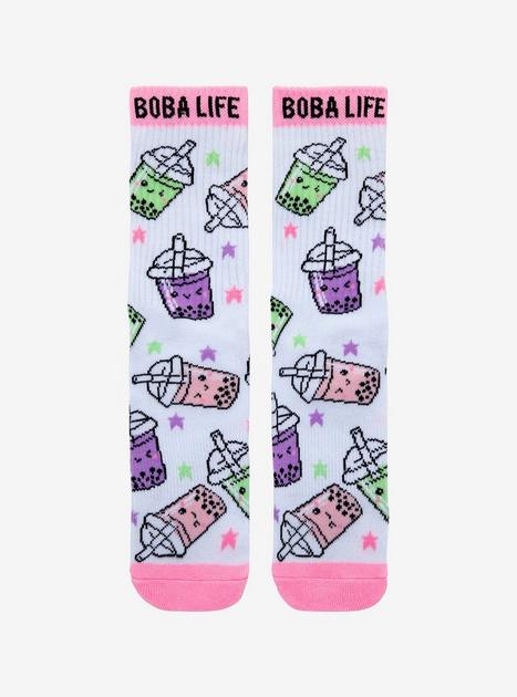 Boba Life Pastel Crew Socks | Hot Topic
