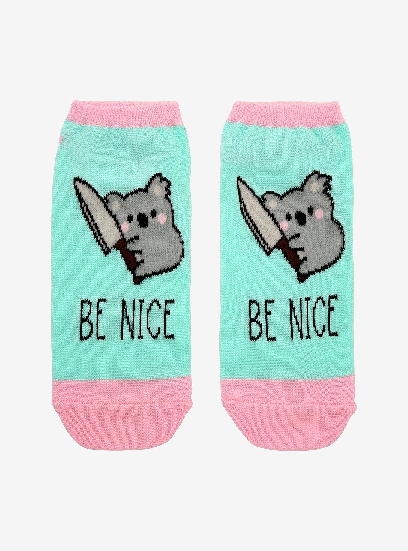 Be Nice Koala Knife No-Show Socks | Hot Topic