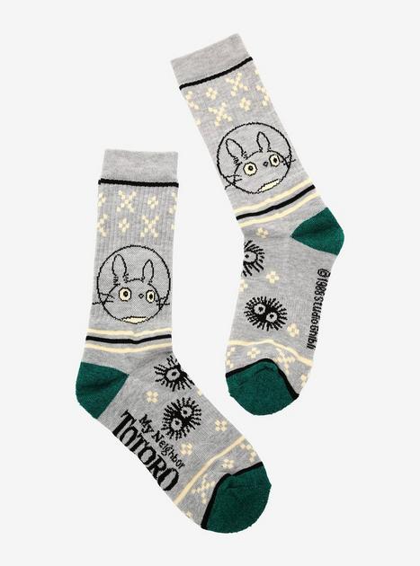 Studio Ghibli My Neighbor Totoro Outlines Grey Crew Socks | Hot Topic