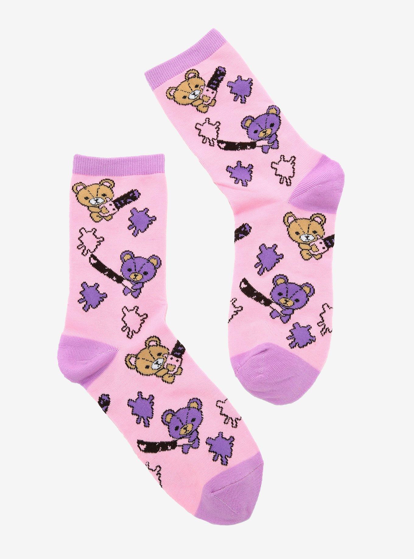 Pastel Chainsaw & Machete Bears Socks | Hot Topic