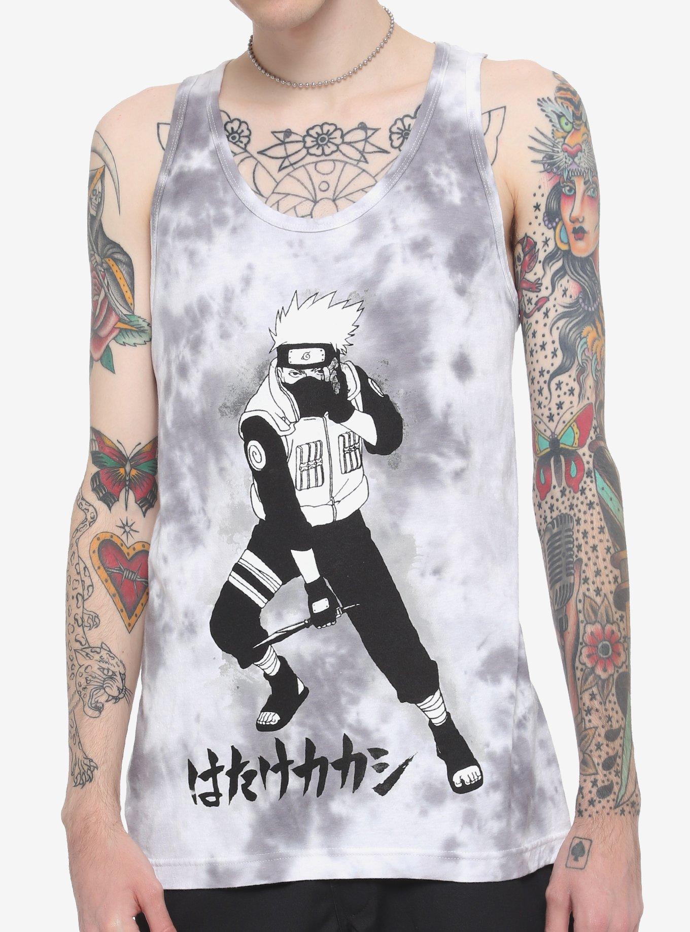 Naruto Shippuden Kakashi Grey Tie-Dye Tank Top | Hot Topic