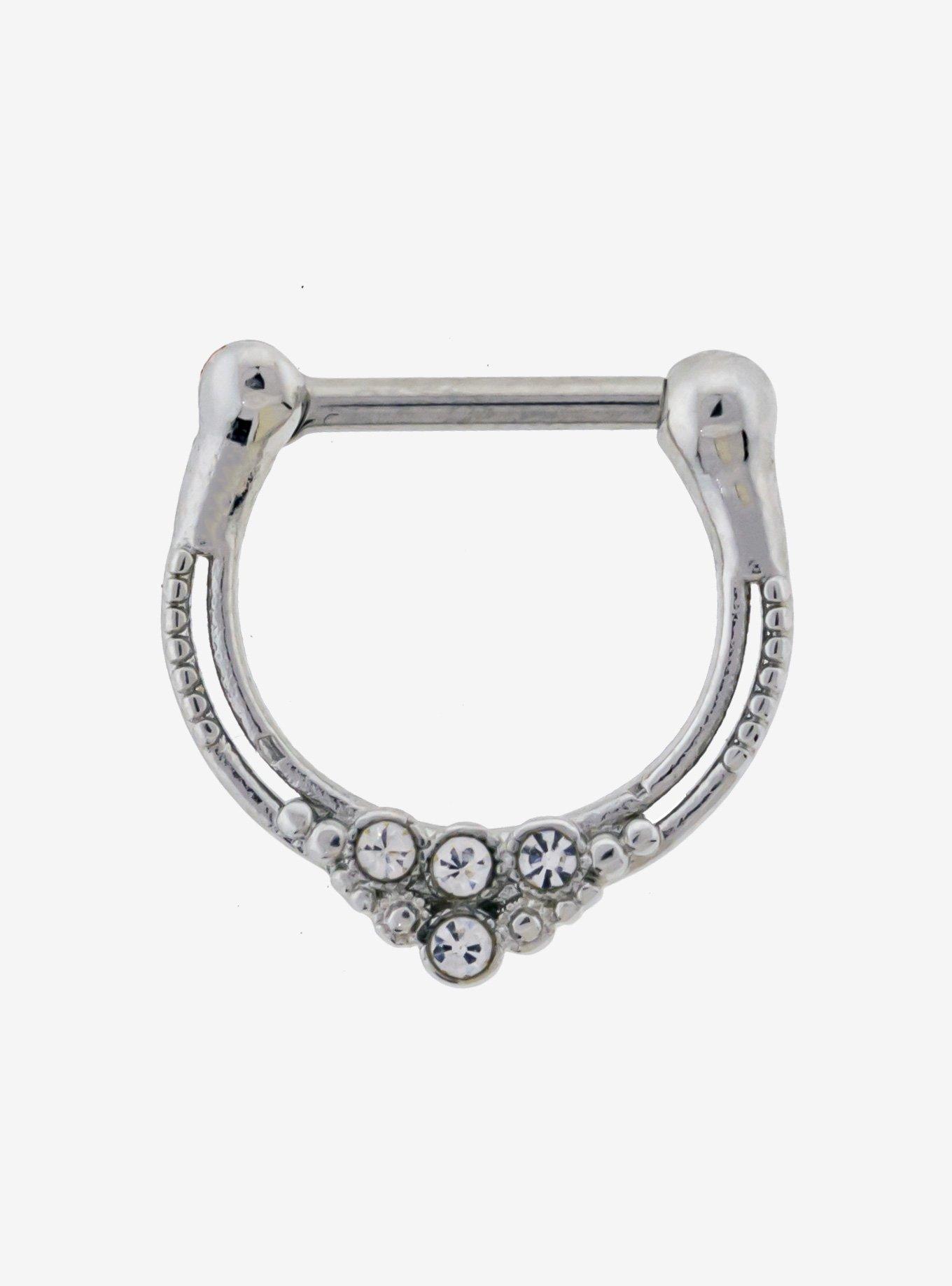 Steel CZ Septum Clicker | Hot Topic