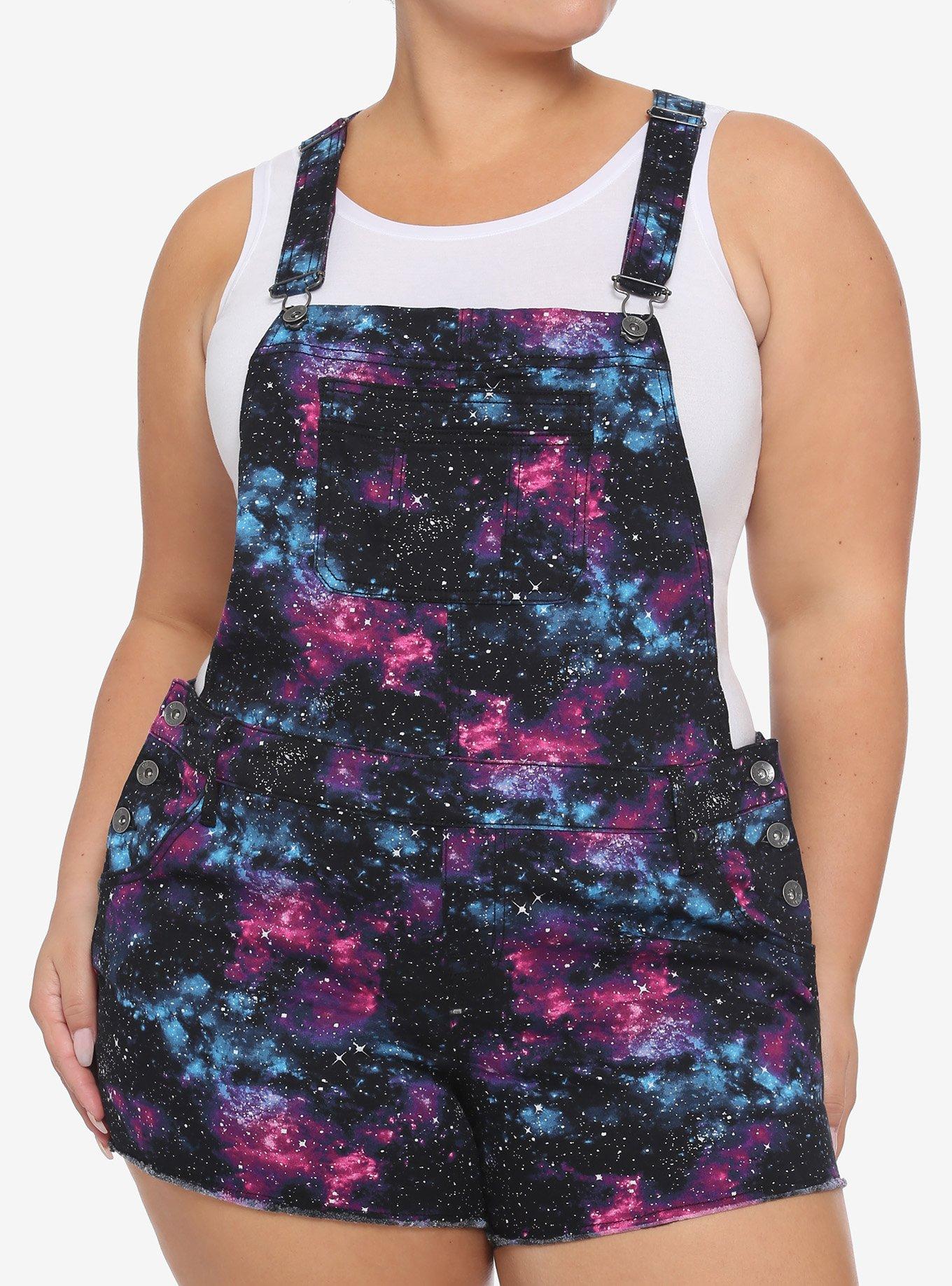 HT Denim Galaxy Shortalls Plus Size | Hot Topic