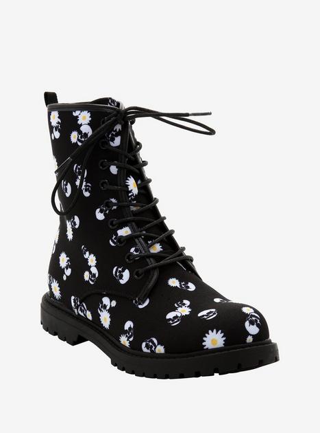 Daisy Skull Combat Boots | Hot Topic