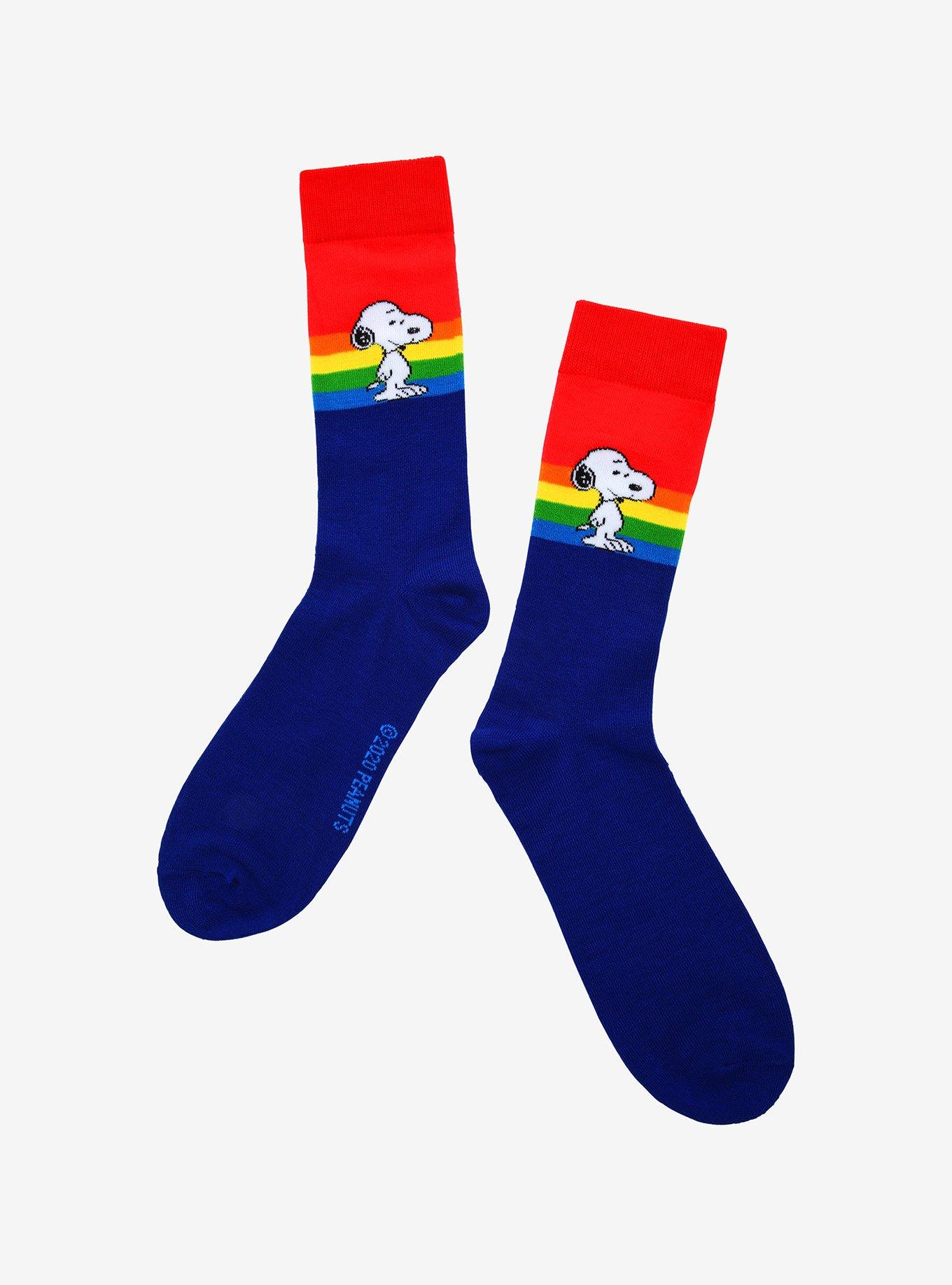 Peanuts Snoopy Rainbow Crew Socks | Hot Topic