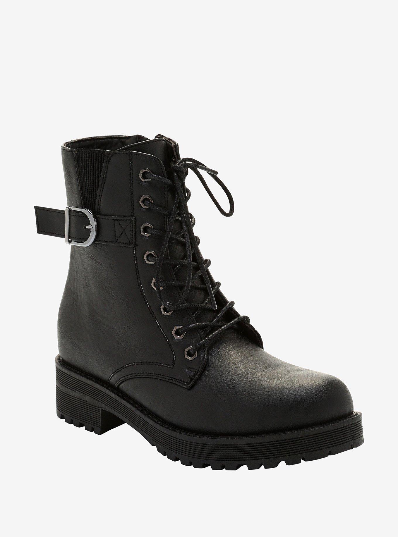 Strap Me Down Combat Boots | Hot Topic
