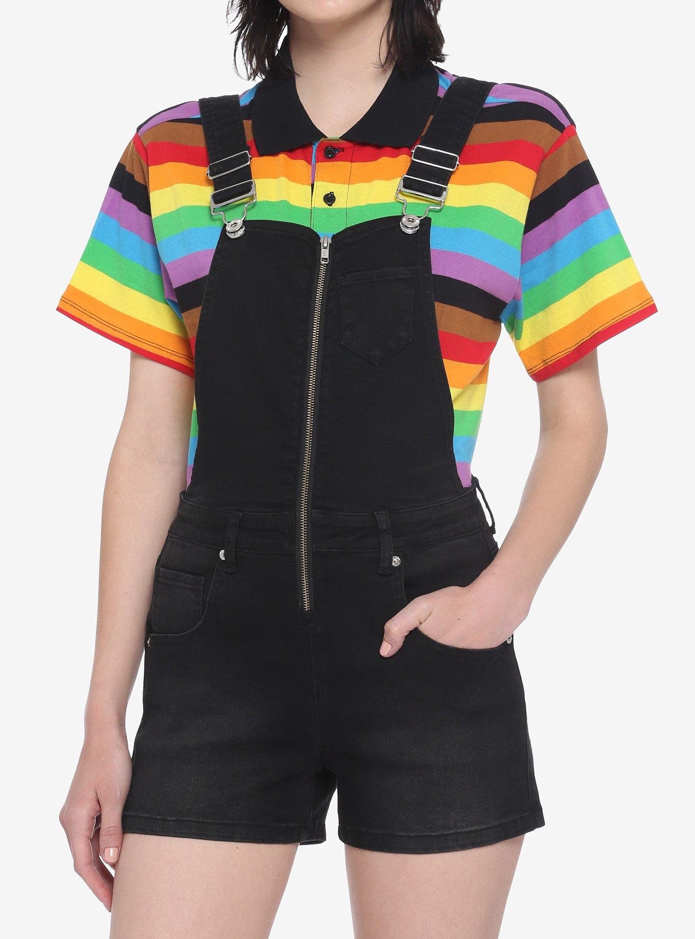 Black Zipper Front Shortalls | Hot Topic
