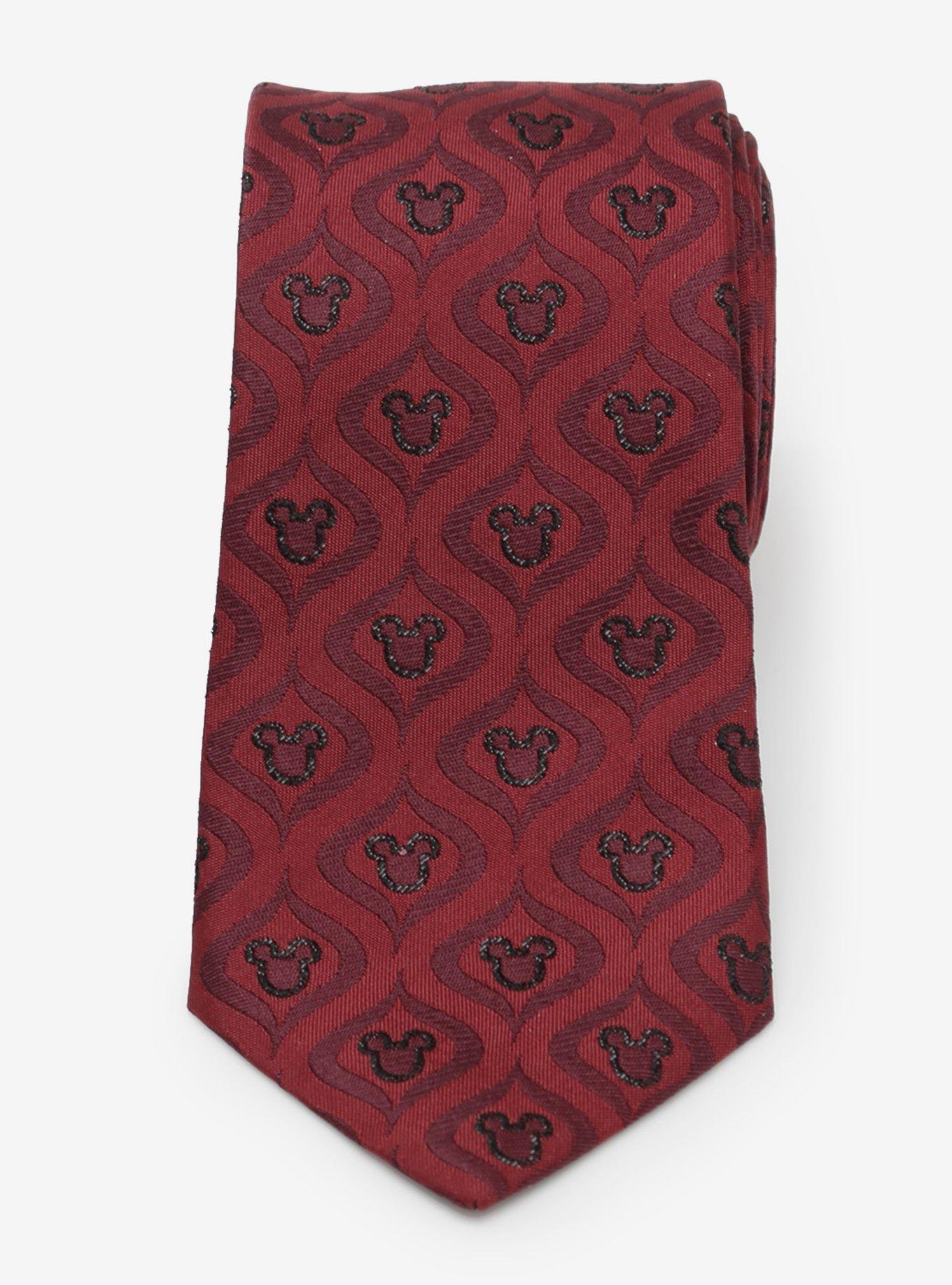 Disney Mickey Mouse Holiday Metallic Black Silk Tie | Hot Topic