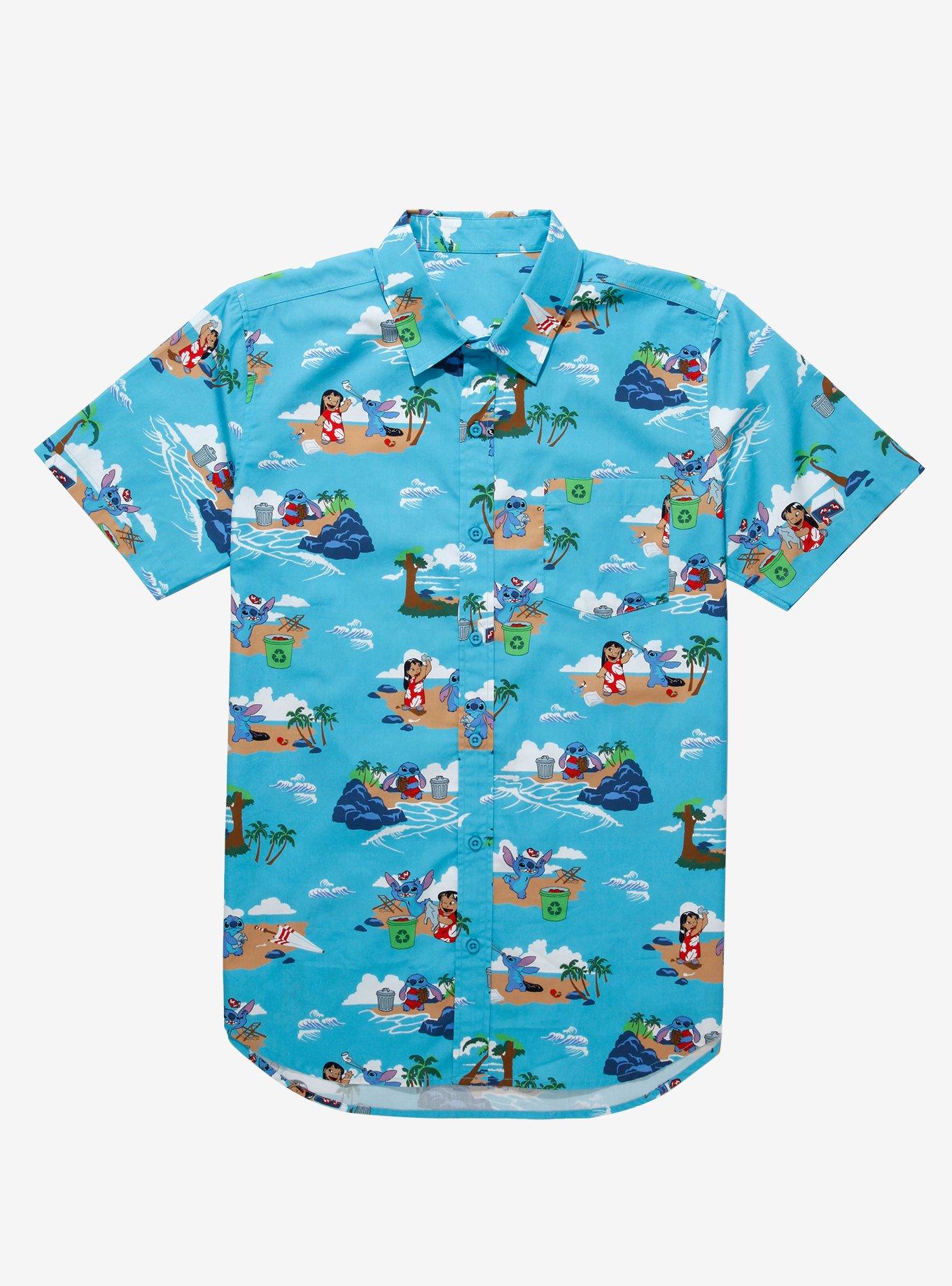 Disney Lilo & Stitch Scenic Earth Day Woven Button-Up - BoxLunch ...
