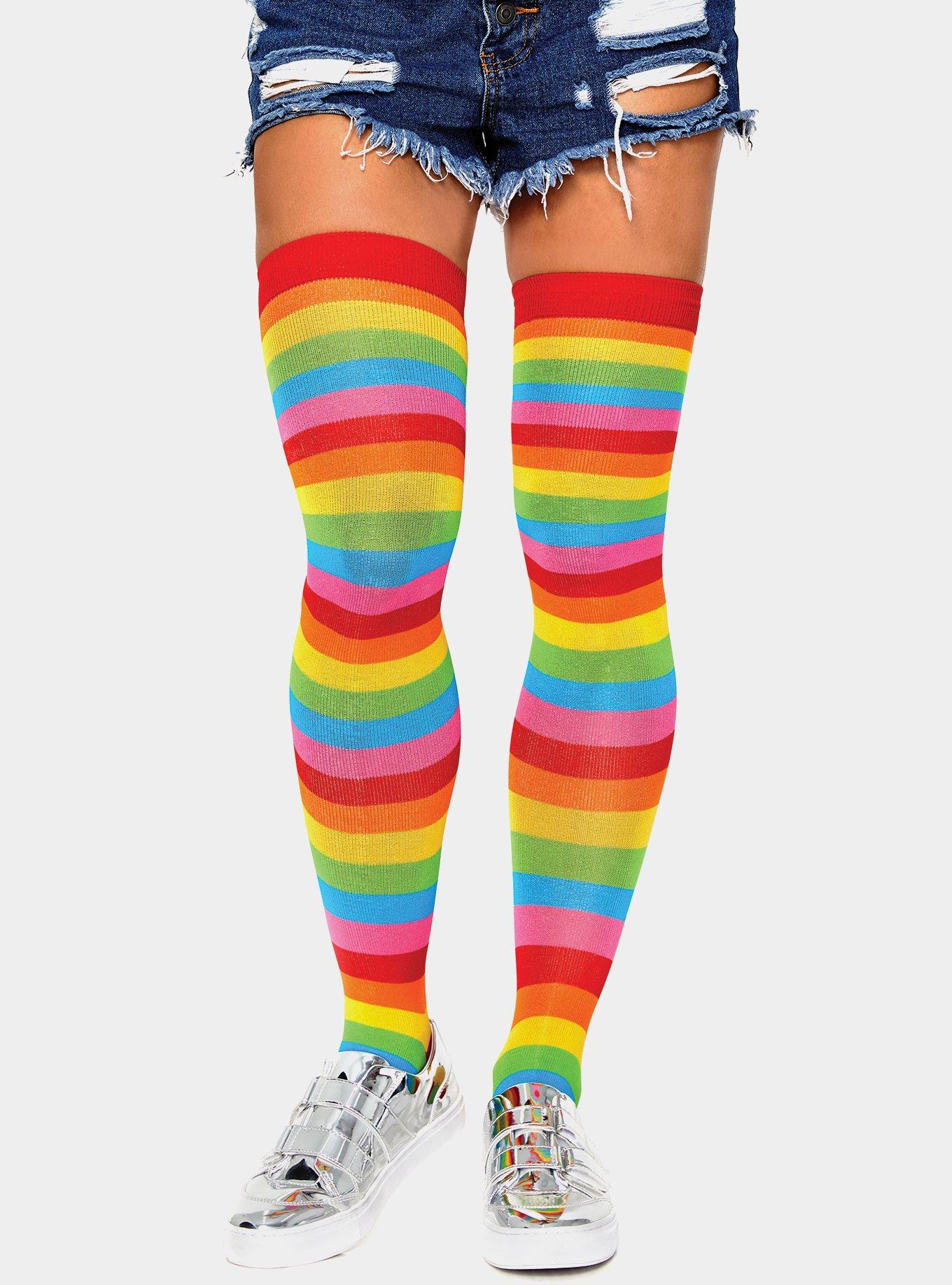 Rainbow Thigh Highs | Hot Topic