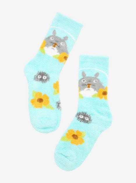 Studio Ghibli My Neighbor Totoro Pastel Flower Fuzzy Crew Socks | Hot Topic