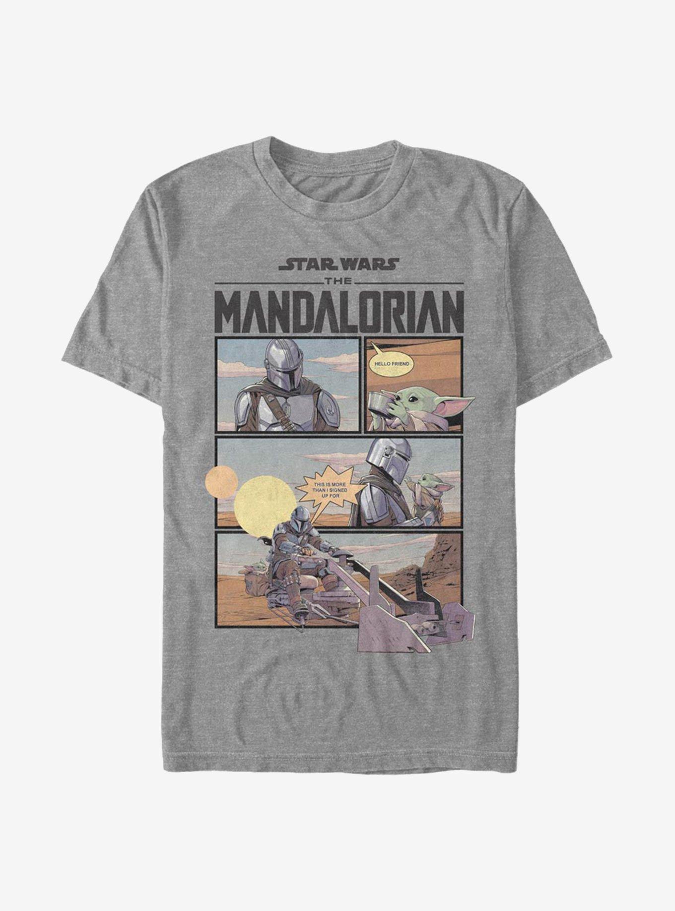 Star Wars The Mandalorian Mando Comic T-Shirt - GREY | BoxLunch