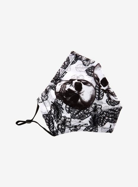 Skull Hibiscus Leaves Fashion Face Mask | Hot Topic