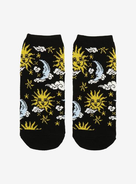 Sun & Moon Metallic No-Show Socks | Hot Topic