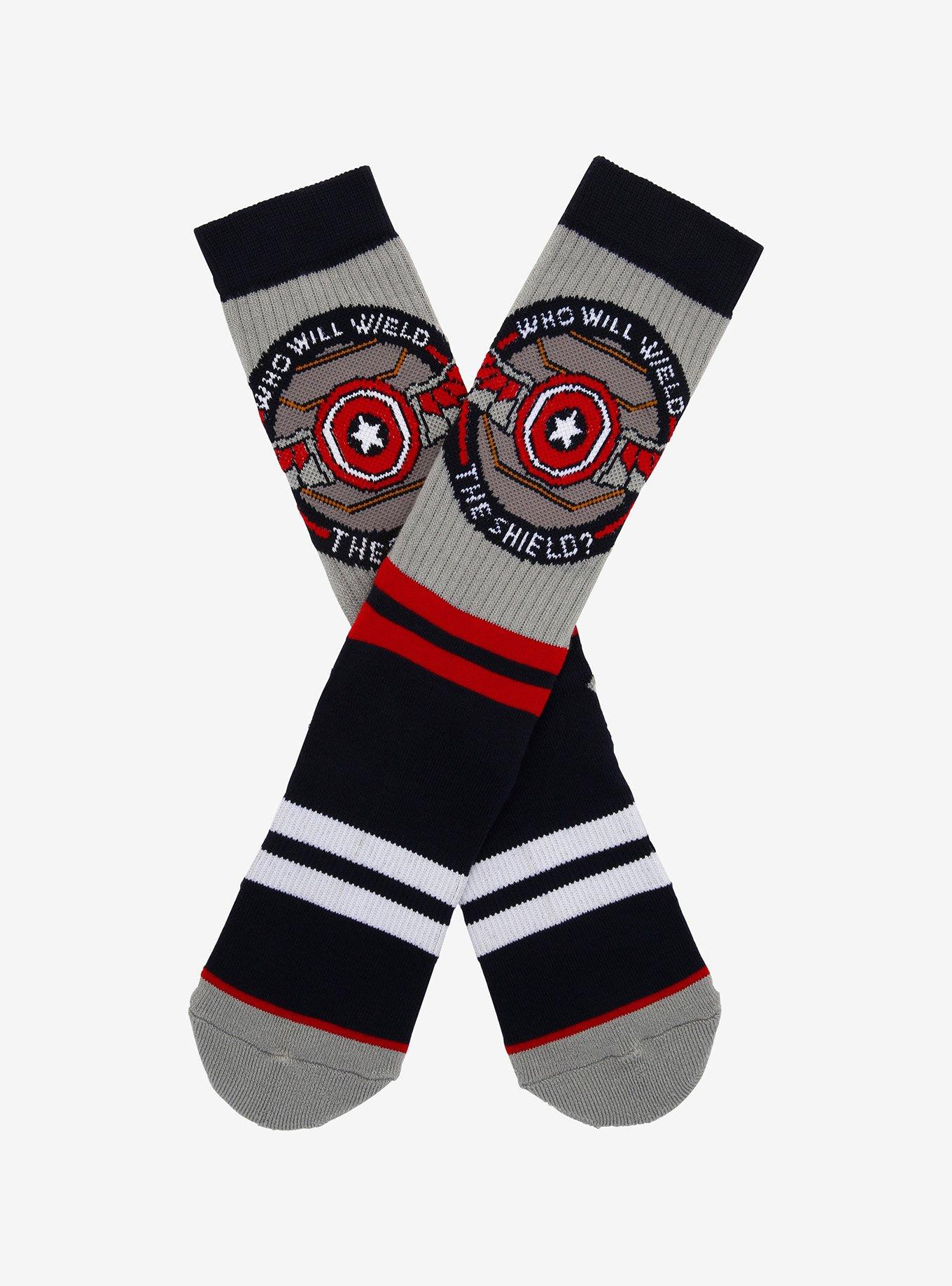 Marvel The Falcon And The Winter Solider Shield Color-Block Crew Socks ...