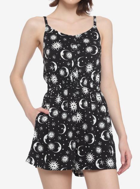 Black & White Celestial Romper | Hot Topic