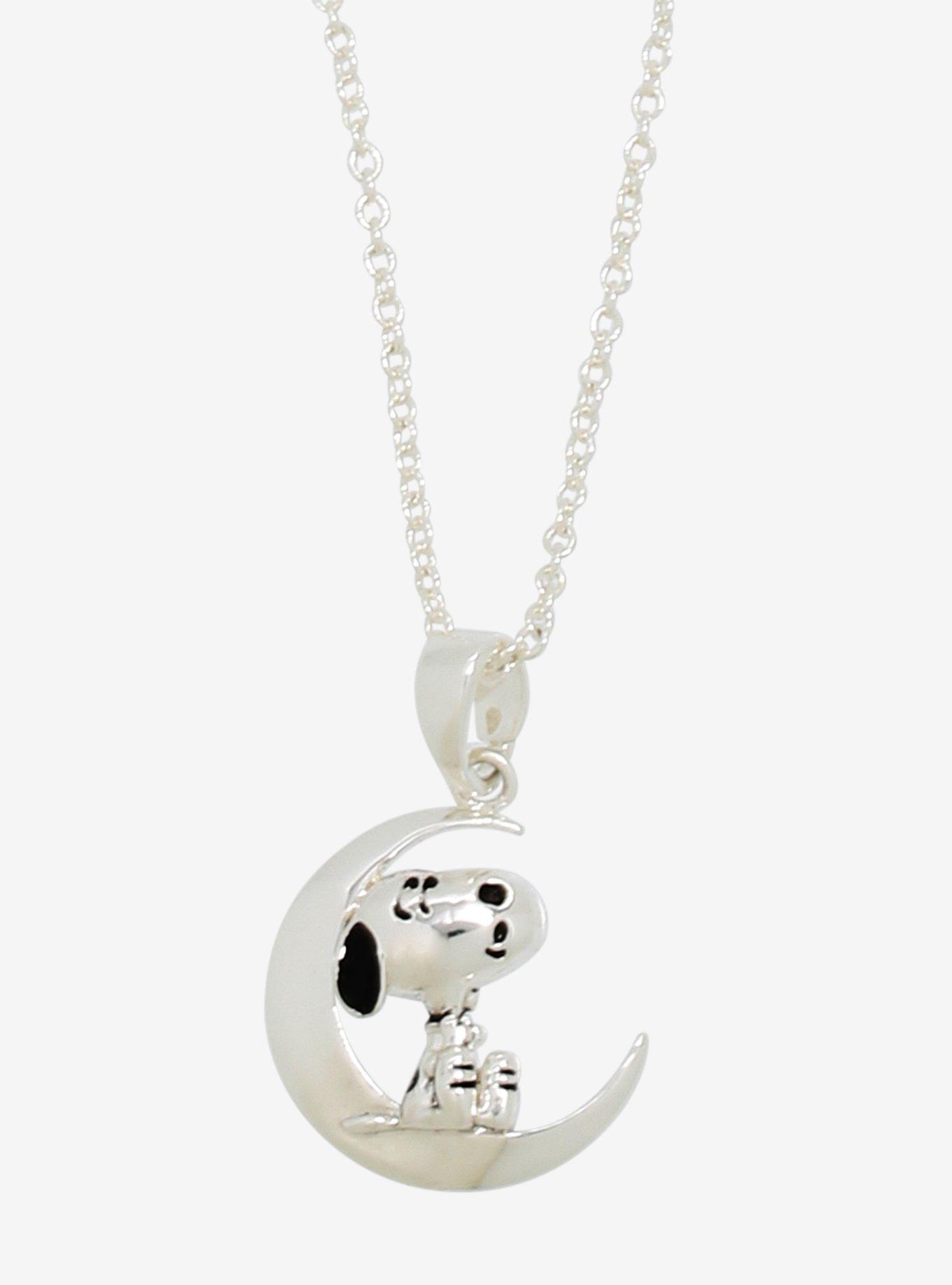 Peanuts Snoopy on Moon Dainty Chain Neclace | BoxLunch