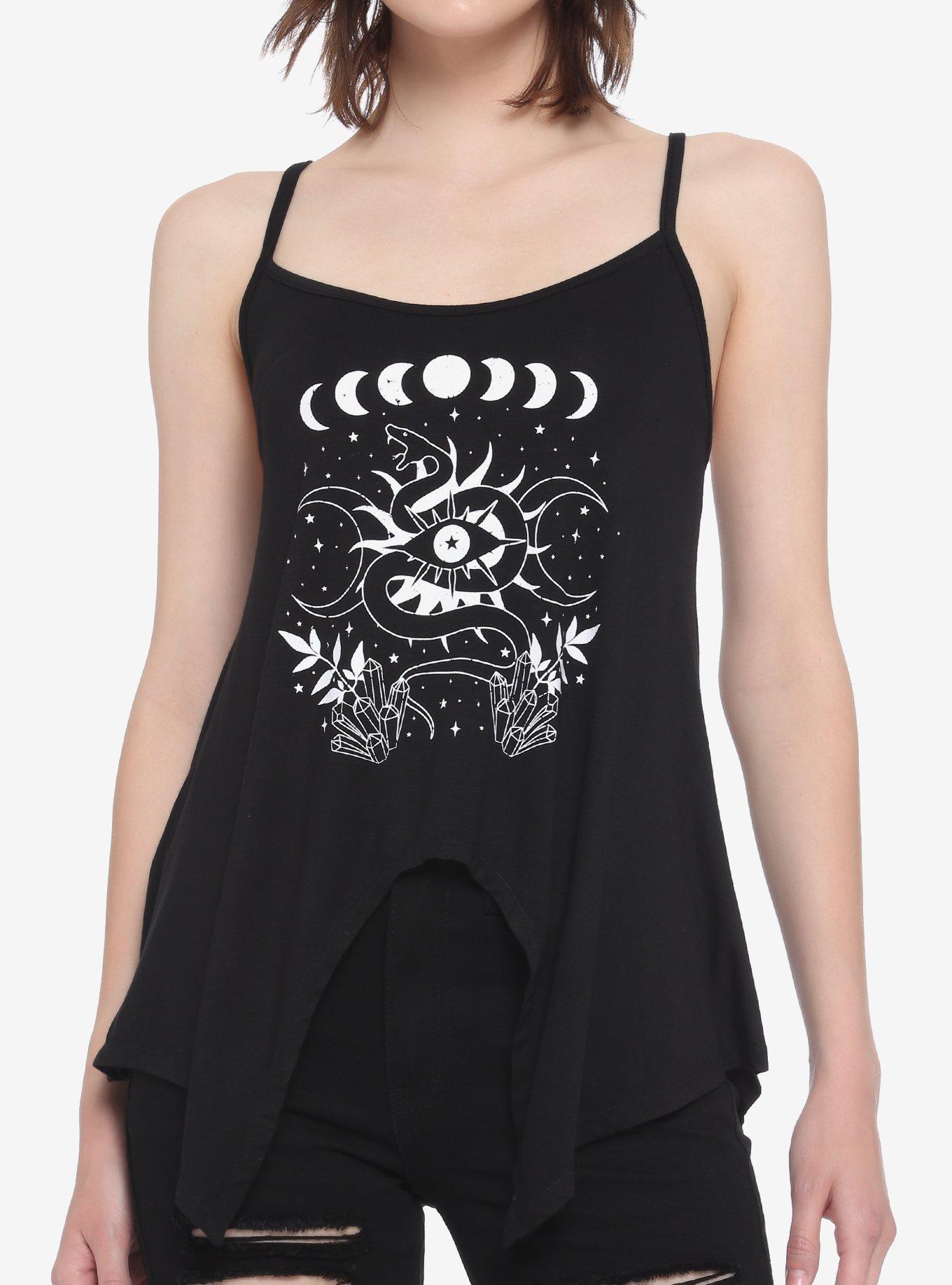 Snake Moon Phase Crystal Hanky Hem Girls Strappy Tank Top | Hot Topic