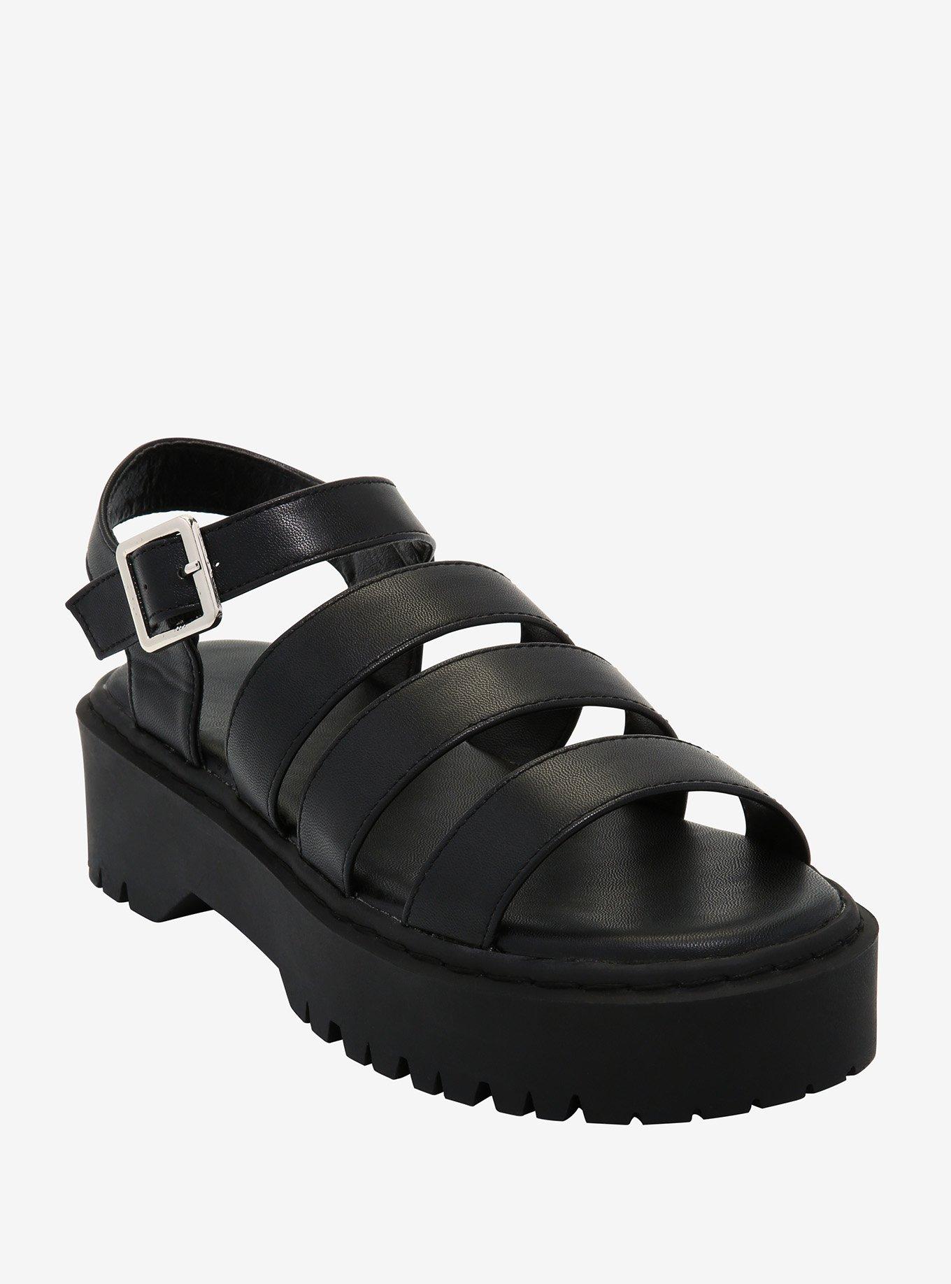 Black Multi Strap Sandals | Hot Topic