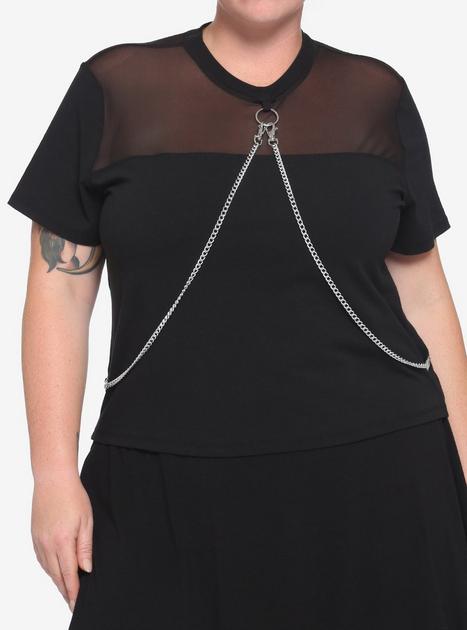 Chain Mesh Girls Crop Top Plus Size | Hot Topic