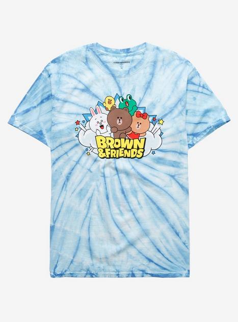 Line Friends Brown & Friends Tie-Dye Boyfriend Fit Girls T-Shirt | Hot ...