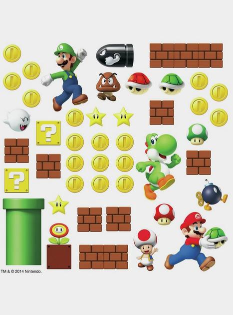 Nintendo Super Mario Build A Scene Peel And Stick Wall Decals | Hot Topic