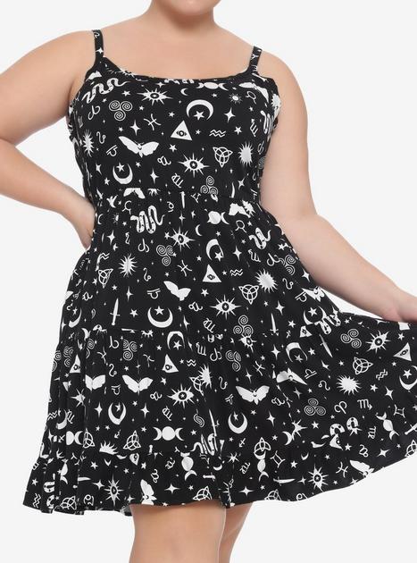 Occult Symbol Tiered Dress Plus Size | Hot Topic