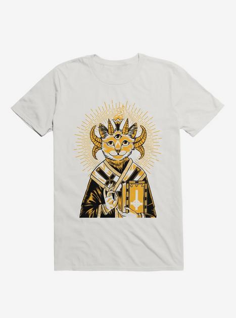 Baphomet Cat Saint White T-Shirt - WHITE | Hot Topic