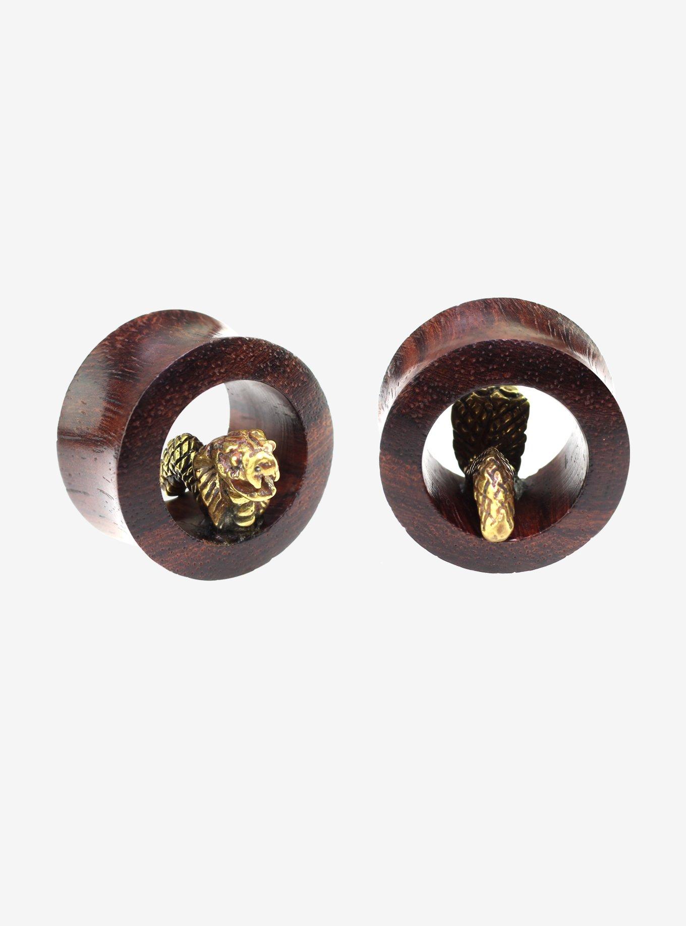 Sono Wood & Natural Brass Eyelet Plugs 2 Pack | Hot Topic
