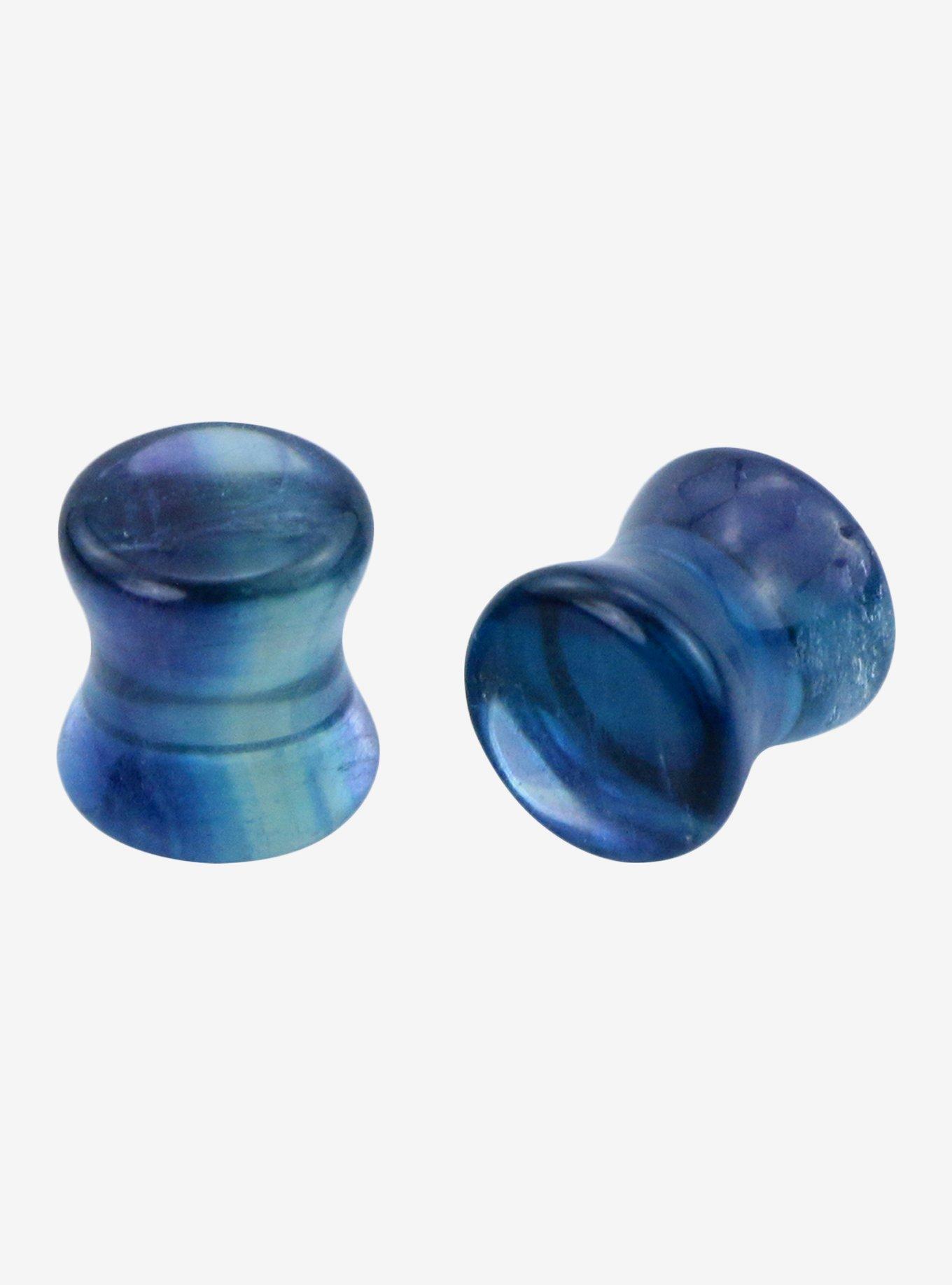 Stone Marbled Blue Plug 2 Pack | Hot Topic