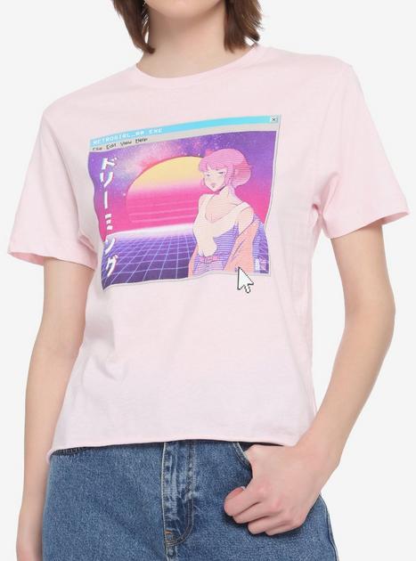 Anime Vaporwave Girls Crop T-Shirt | Hot Topic