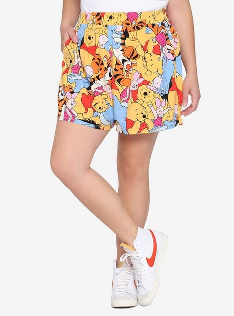 Disney Winnie The Pooh Allover Character Girls Resort Shorts Plus Size ...