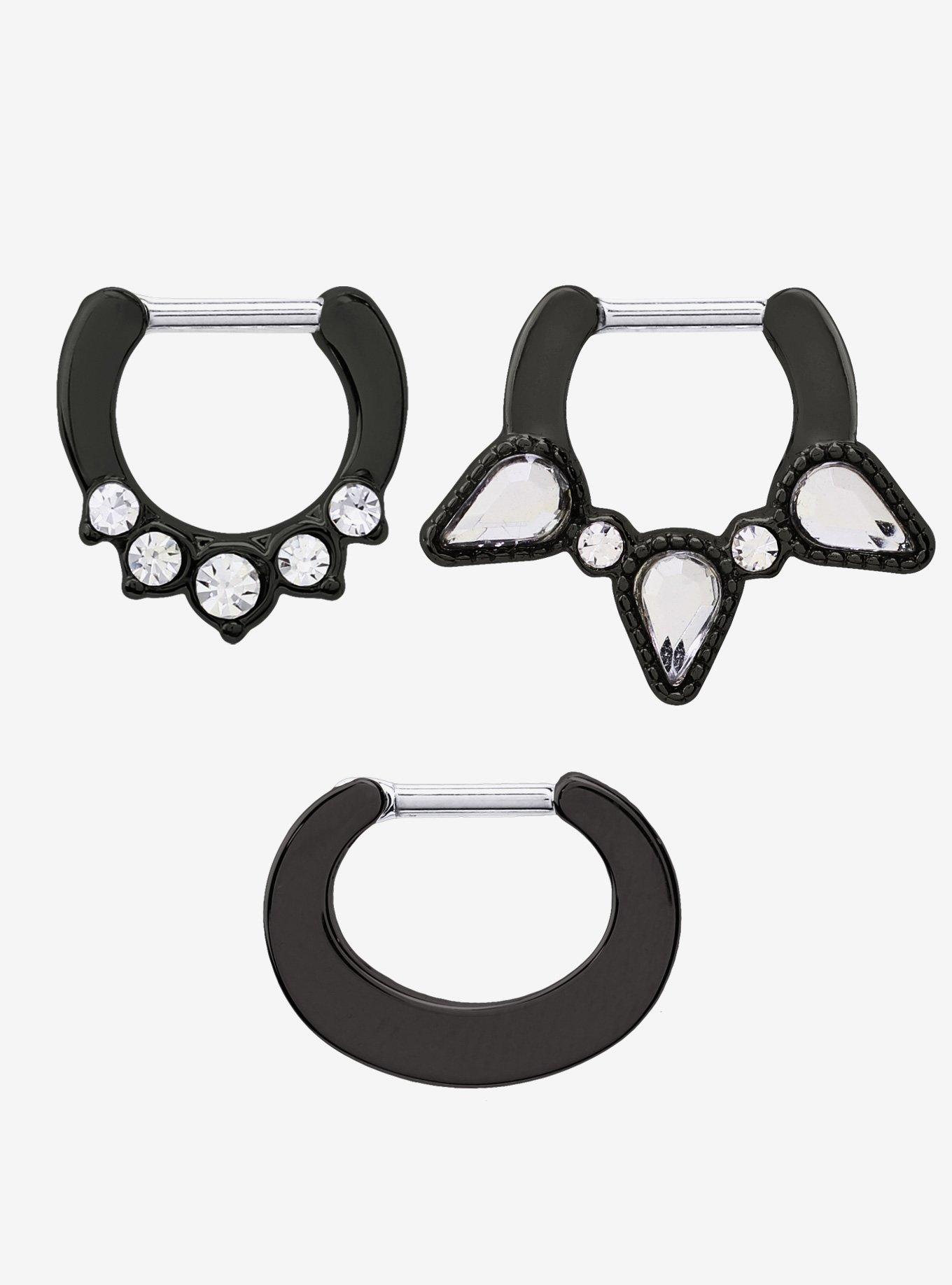Black Clear Septum 3 Pack | Hot Topic