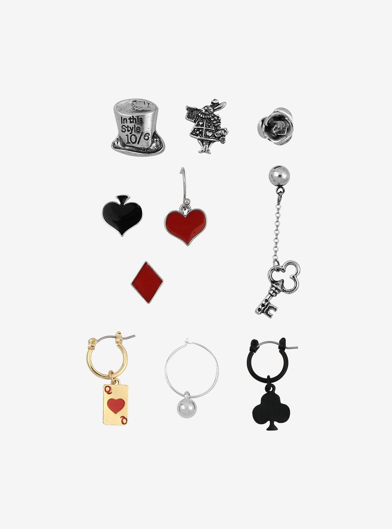 Alice In Wonderland Mismatch Earring Set | Hot Topic