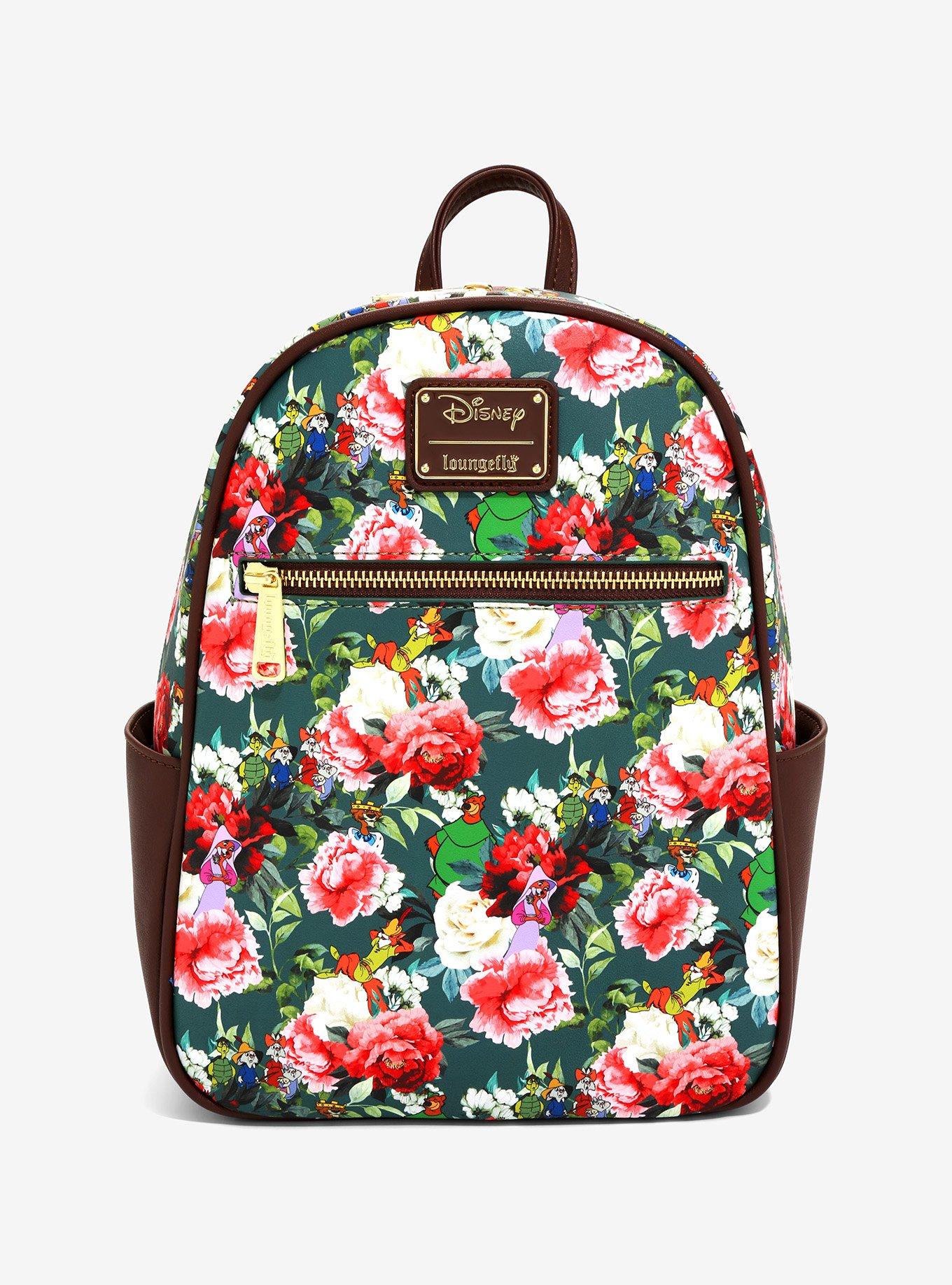 Loungefly Disney Robin Hood Characters Floral Mini Backpack - BoxLunch ...