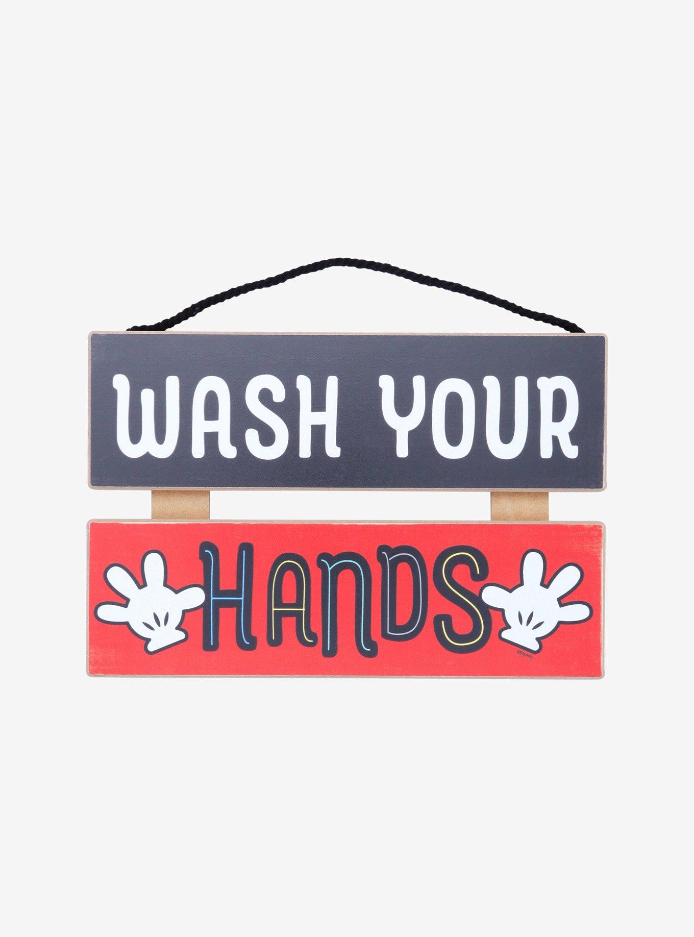 Disney Mickey Mouse Wash Your Hands Hanging Sign | Hot Topic