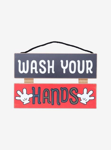 Disney Mickey Mouse Wash Your Hands Hanging Sign | Hot Topic