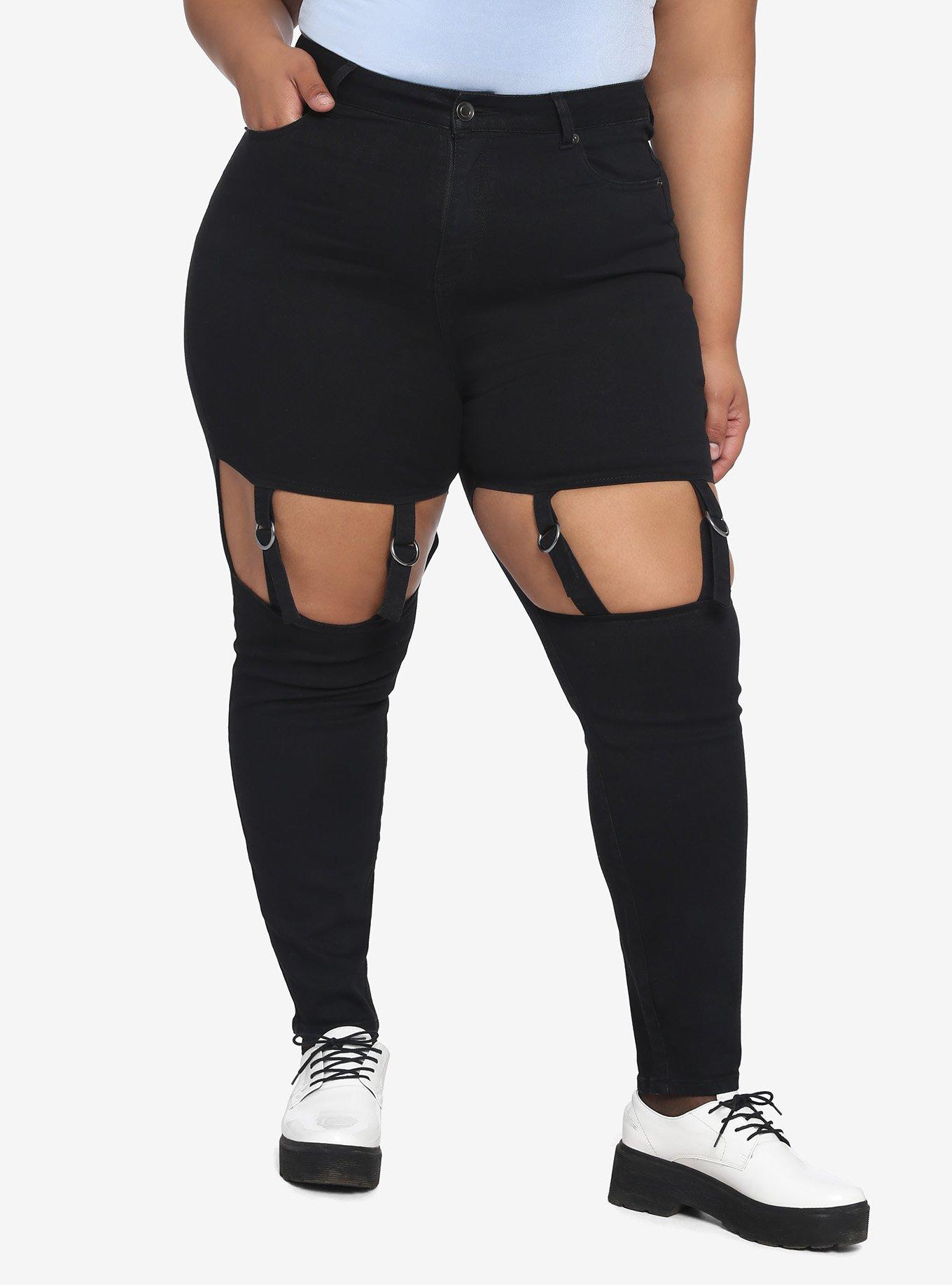 Black Garter Jeans Plus Size | Hot Topic