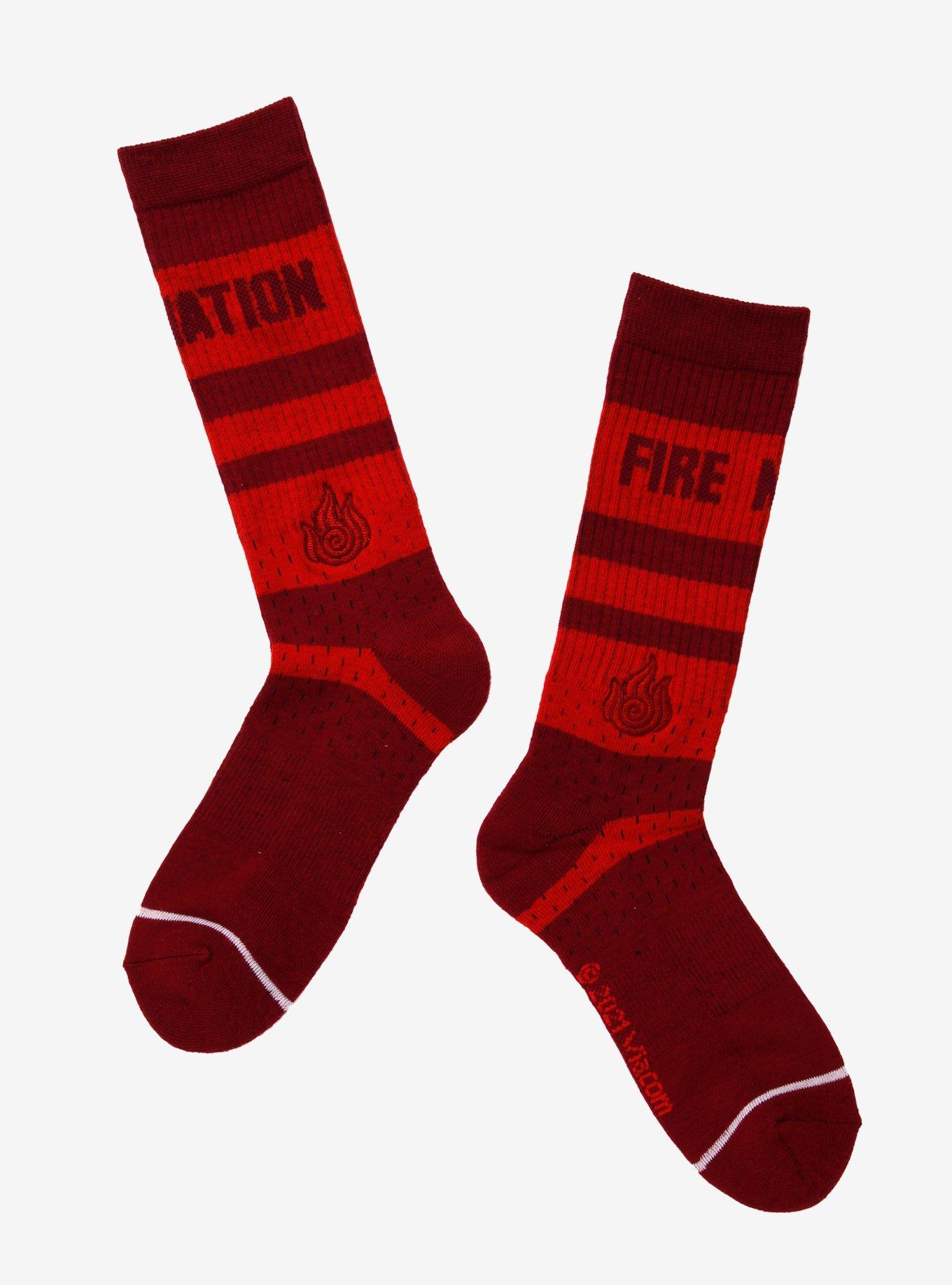 Avatar: The Last Airbender Fire Nation Colorblock Crew Socks - BoxLunch ...