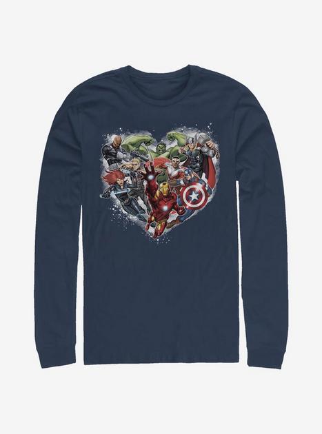 Marvel Avengers Avenger Heart Long-Sleeve T-Shirt - BLUE | Hot Topic