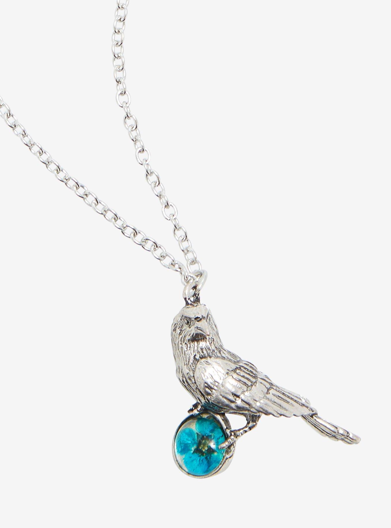 Harry Potter Ravenclaw Dried Flower Crystal Raven Necklace | Hot Topic